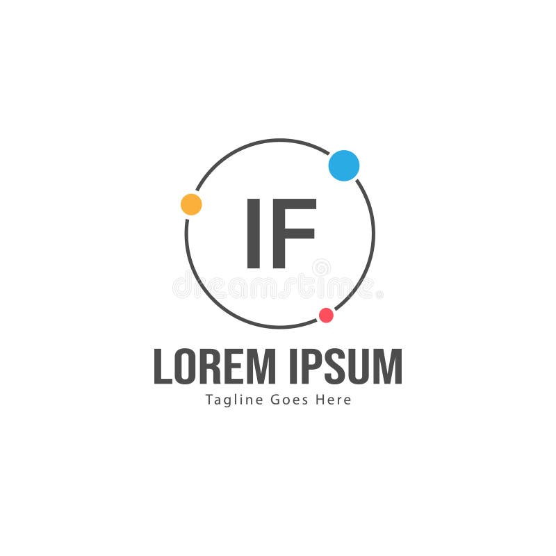 Initial IF Logo Template with Modern Frame. Minimalist IF Letter Logo ...