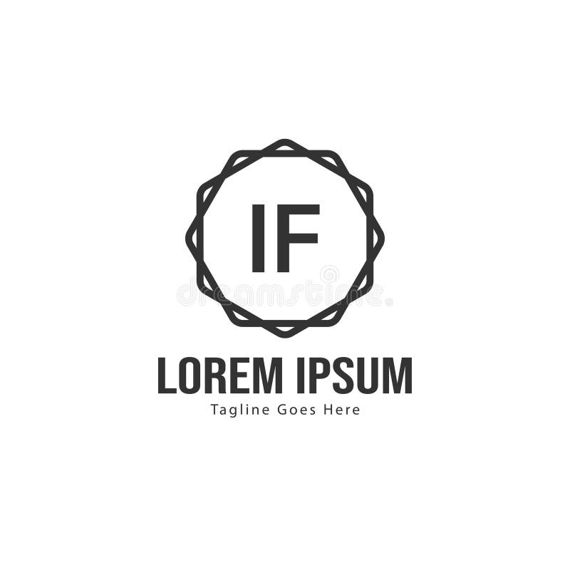Initial IF Logo Template with Modern Frame. Minimalist IF Letter Logo ...