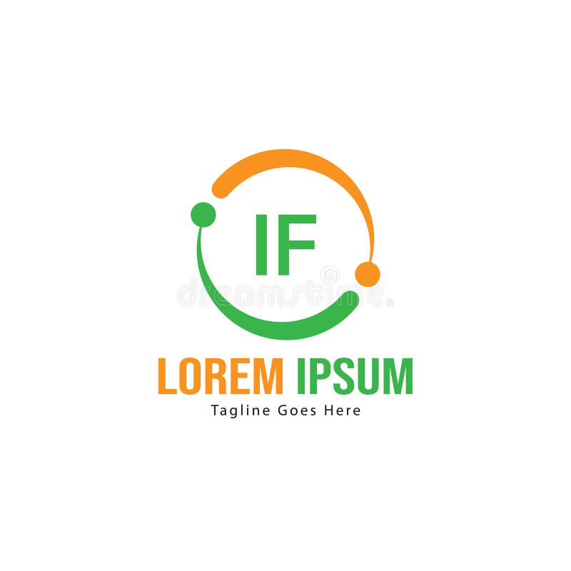 Initial IF Logo Template with Modern Frame. Minimalist IF Letter Logo ...