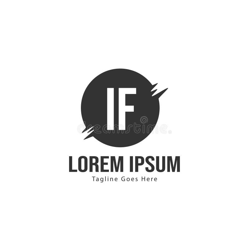 Initial IF Logo Template with Modern Frame. Minimalist IF Letter Logo ...