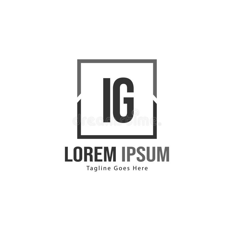 Initial IG Logo Template with Modern Frame. Minimalist IG Letter Logo ...
