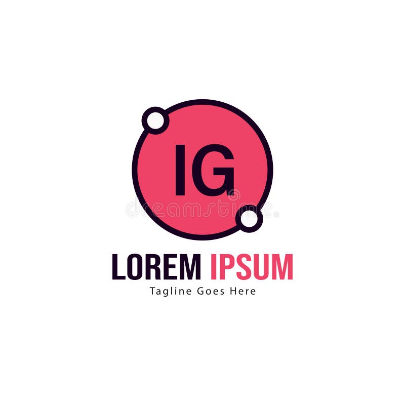 Initial IG Logo Template with Modern Frame. Minimalist IG Letter Logo ...