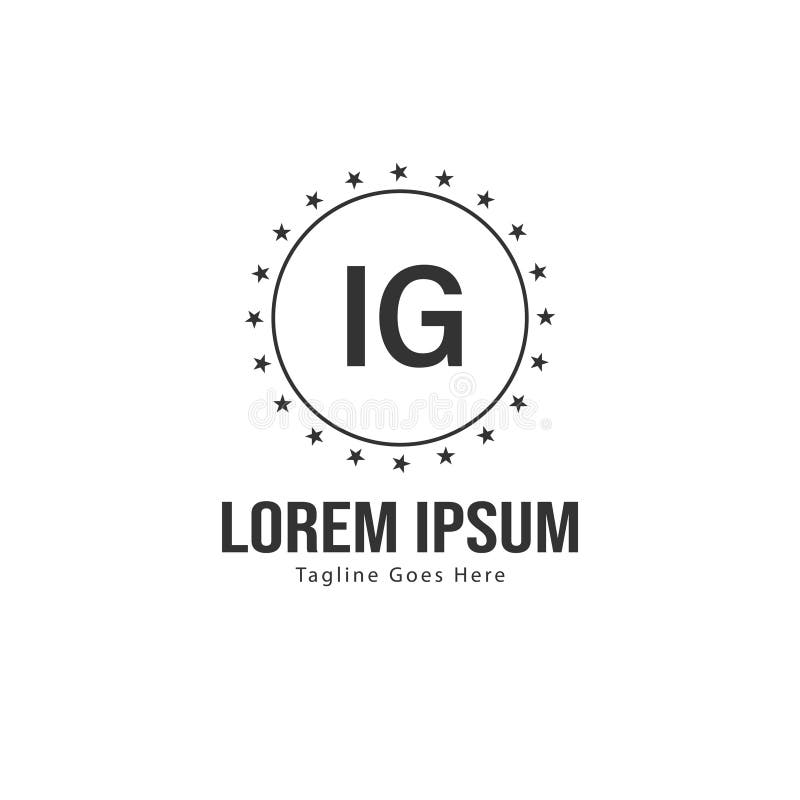 Initial IG Logo Template with Modern Frame. Minimalist IG Letter Logo ...