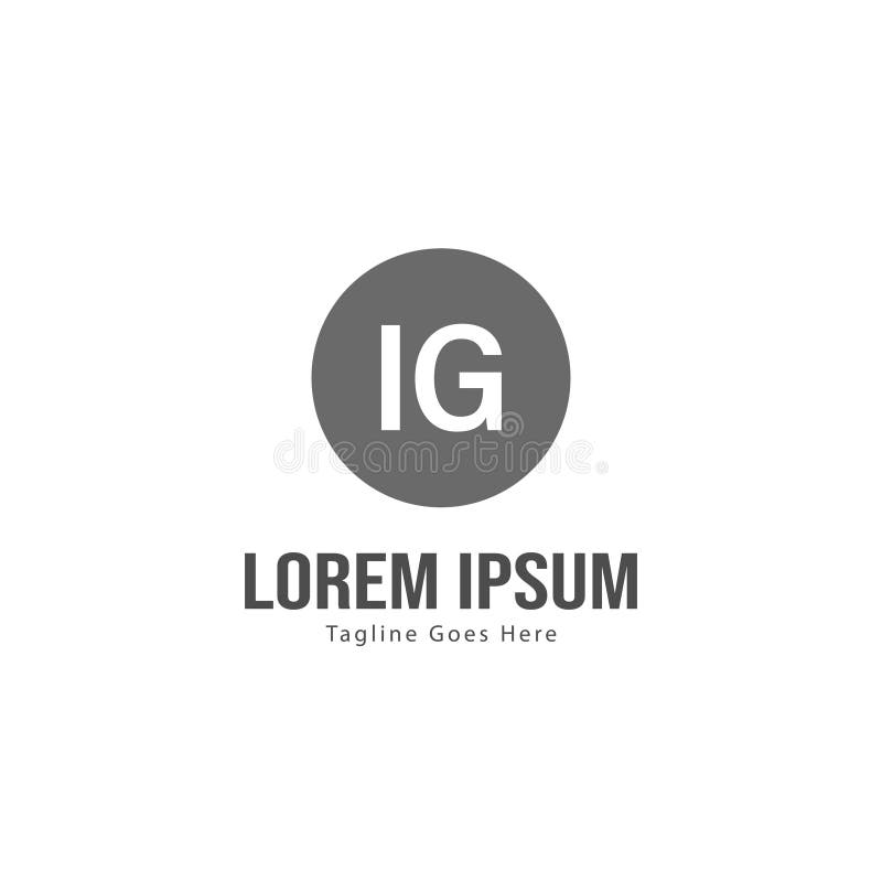 Initial IG Logo Template with Modern Frame. Minimalist IG Letter Logo ...