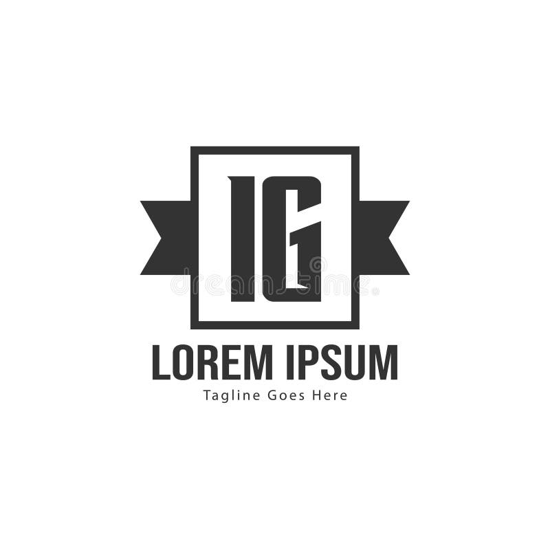 Initial IG Logo Template with Modern Frame. Minimalist IG Letter Logo ...