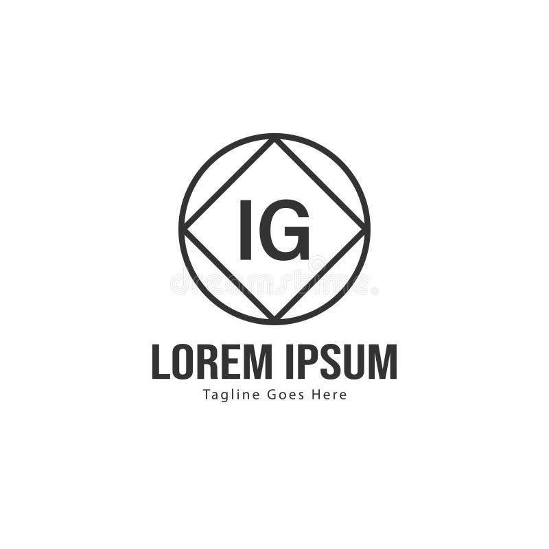 Initial IG Logo Template with Modern Frame. Minimalist IG Letter Logo ...