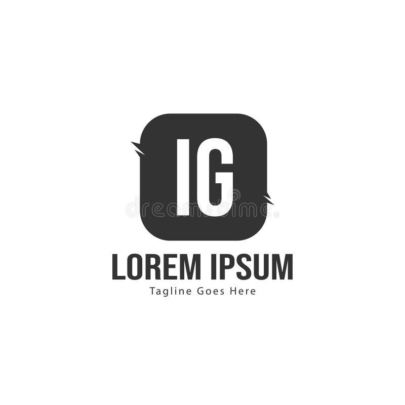 Initial IG Logo Template with Modern Frame. Minimalist IG Letter Logo ...