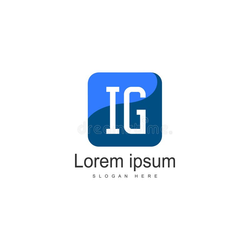 Initial IG Logo Template with Modern Frame. Minimalist IG Letter Logo ...