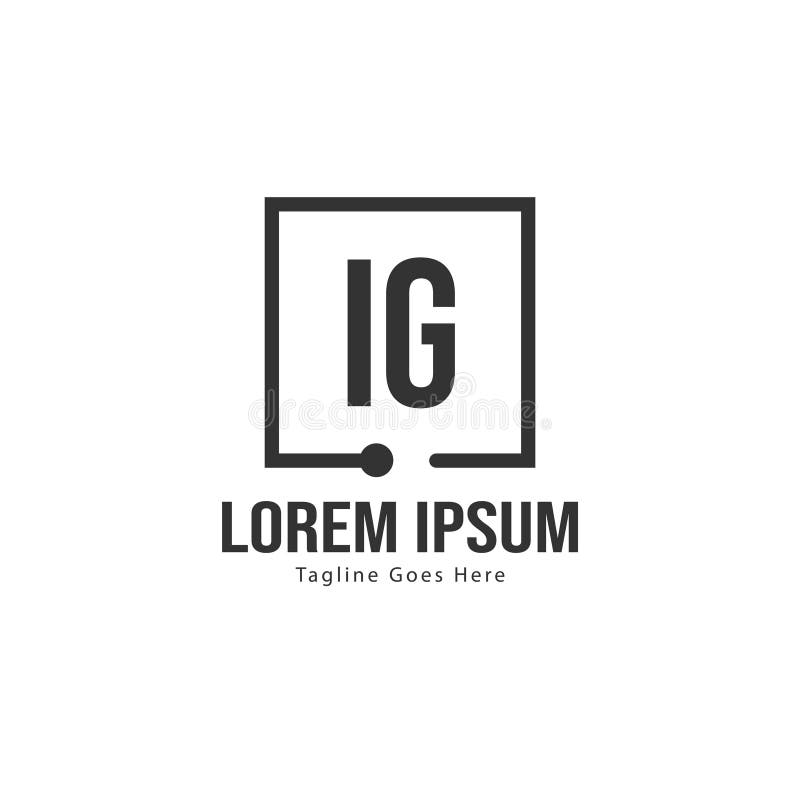 Initial IG Logo Template with Modern Frame. Minimalist IG Letter Logo ...