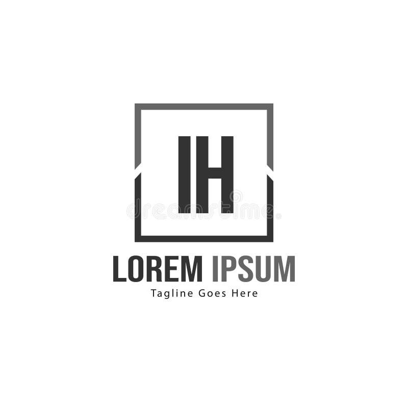 Initial IH Logo Template with Modern Frame. Minimalist IH Letter Logo ...