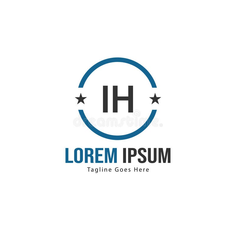 Initial IH Logo Template with Modern Frame. Minimalist IH Letter Logo ...