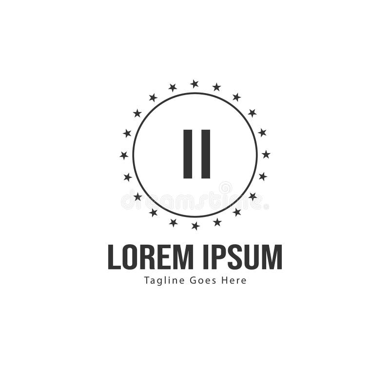 Initial II Logo Template with Modern Frame. Minimalist II Letter Logo ...