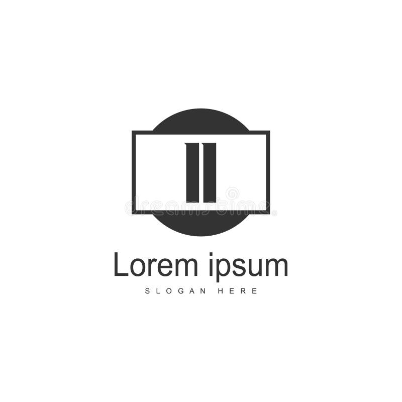 Initial II Logo Template with Modern Frame. Minimalist II Letter Logo ...