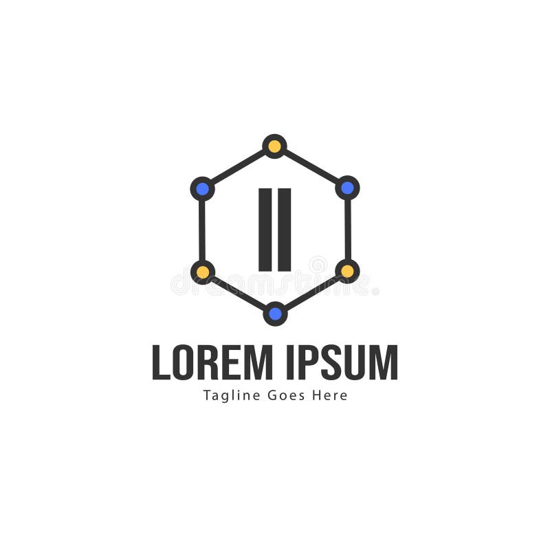 Initial II Logo Template with Modern Frame. Minimalist II Letter Logo ...