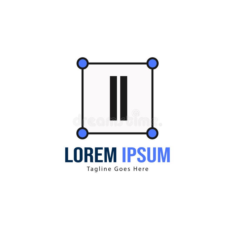Initial II Logo Template with Modern Frame. Minimalist II Letter Logo ...