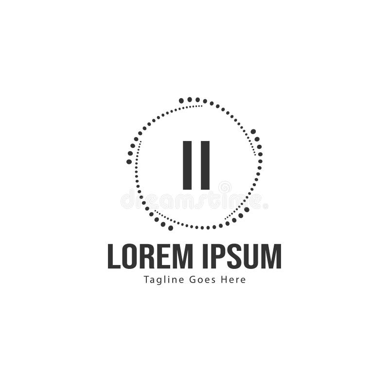 Initial II Logo Template with Modern Frame. Minimalist II Letter Logo ...