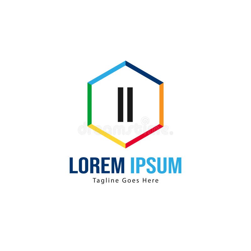Initial II Logo Template with Modern Frame. Minimalist II Letter Logo ...