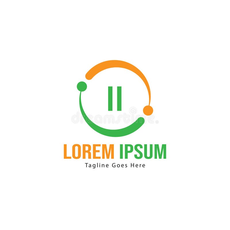 Initial II Logo Template with Modern Frame. Minimalist II Letter Logo ...