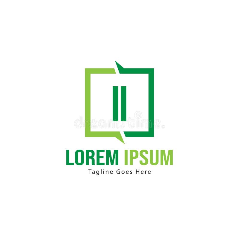 Initial II Logo Template with Modern Frame. Minimalist II Letter Logo ...
