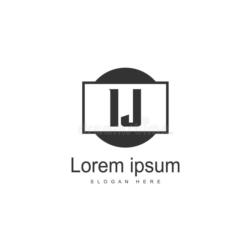 Initial IJ Logo Template with Modern Frame. Minimalist IJ Letter Logo ...