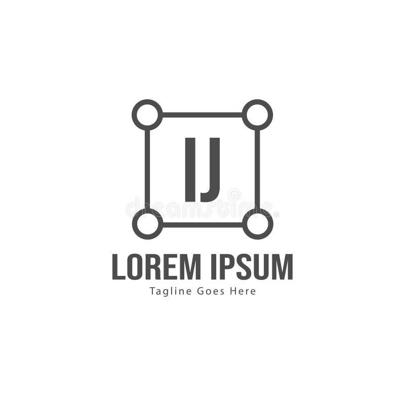 Initial IJ Logo Template with Modern Frame. Minimalist IJ Letter Logo ...