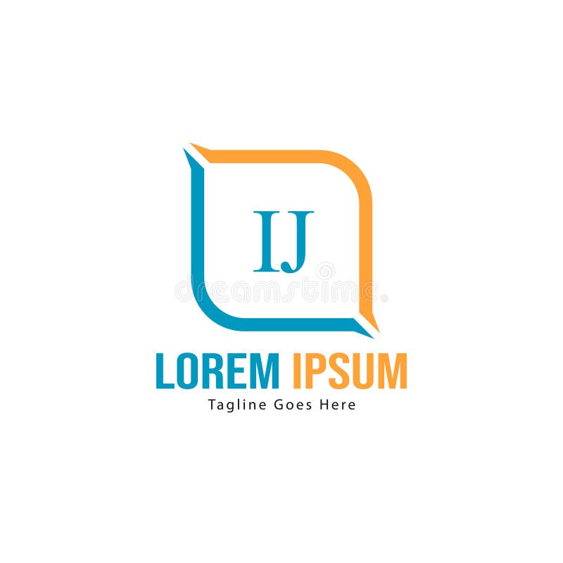 Initial IJ Logo Template with Modern Frame. Minimalist IJ Letter Logo ...