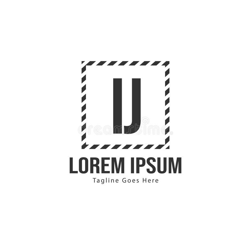 Initial IJ Logo Template with Modern Frame. Minimalist IJ Letter Logo ...