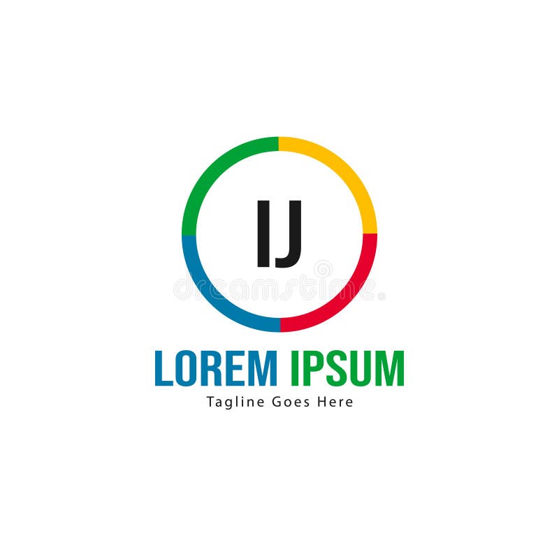 Initial IJ Logo Template with Modern Frame. Minimalist IJ Letter Logo ...