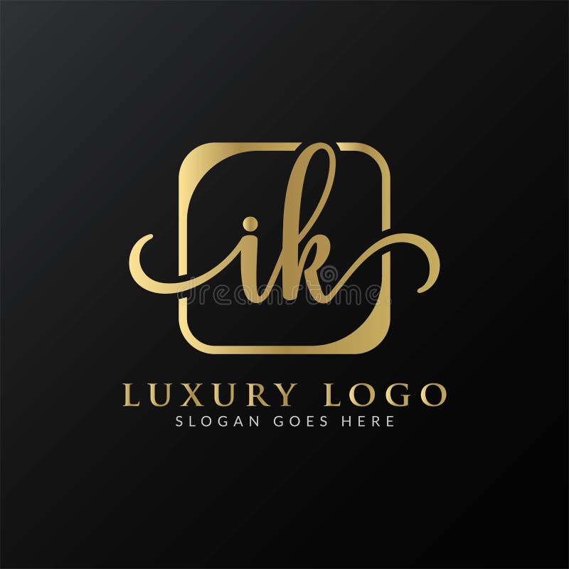 Initial IK Letter Logo Design Vector Template. Abstract Luxury Letter ...