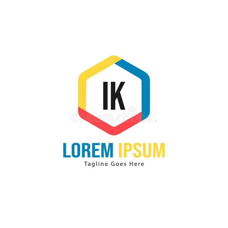 Initial IK Logo Template with Modern Frame. Minimalist IK Letter Logo ...