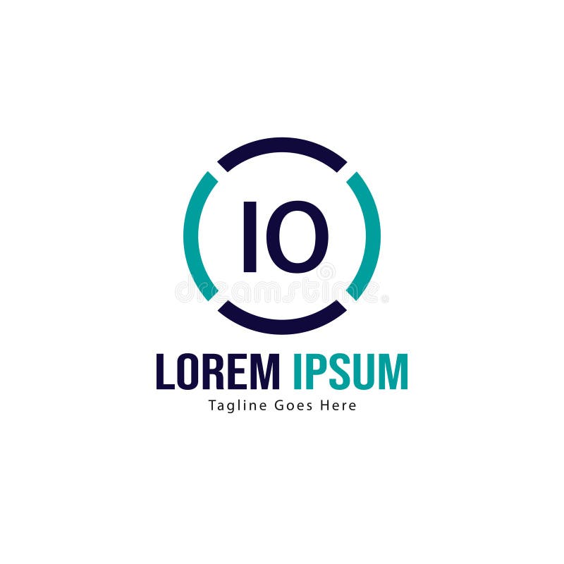 Initial IO Logo Template with Modern Frame. Minimalist IO Letter Logo ...