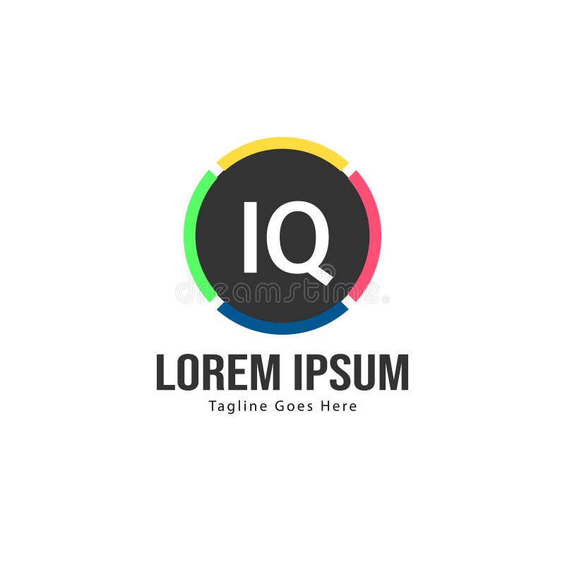 Initial IQ Logo Template with Modern Frame. Minimalist IQ Letter Logo ...