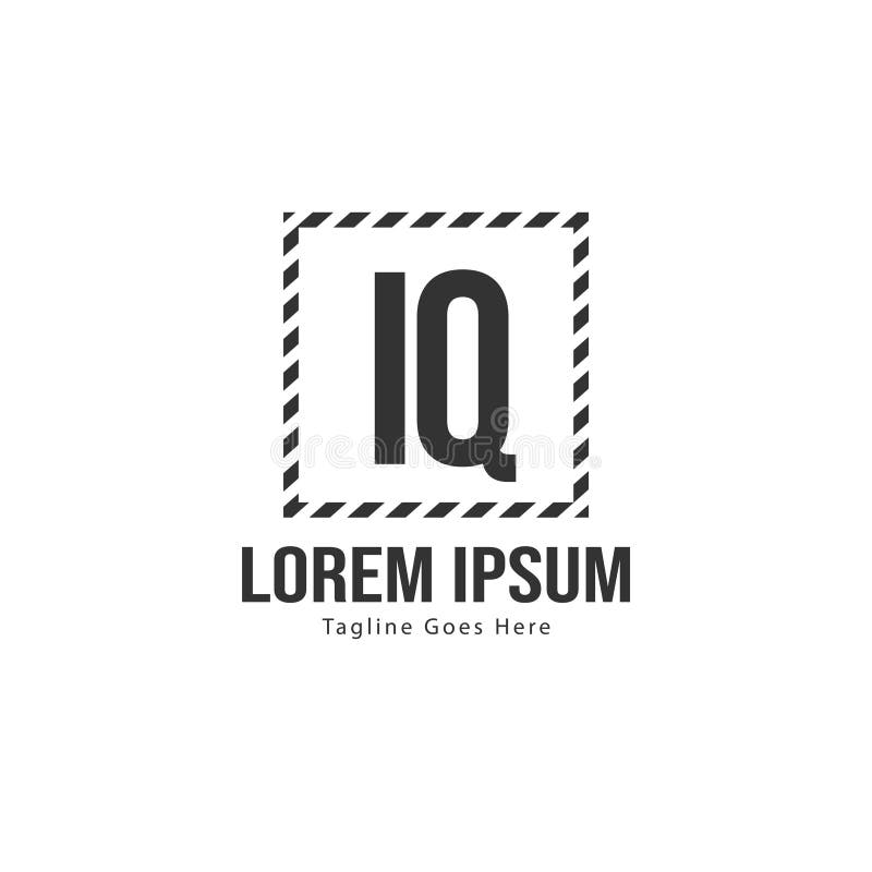 Initial IQ Logo Template with Modern Frame. Minimalist IQ Letter Logo ...