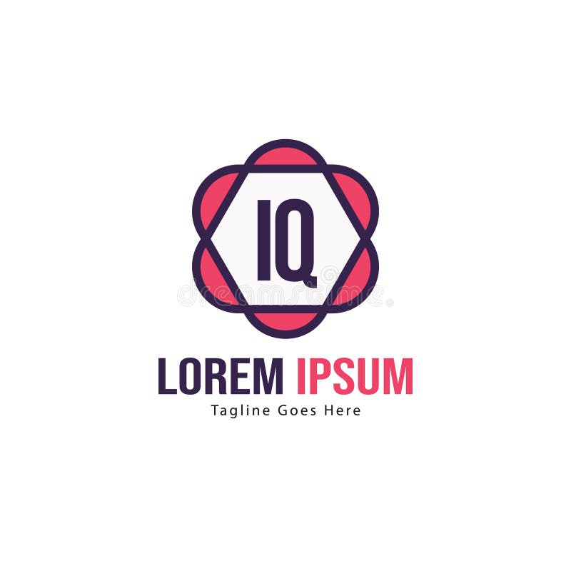 Initial IQ Logo Template with Modern Frame. Minimalist IQ Letter Logo ...