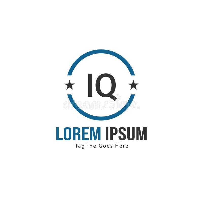 Initial IQ Logo Template with Modern Frame. Minimalist IQ Letter Logo ...