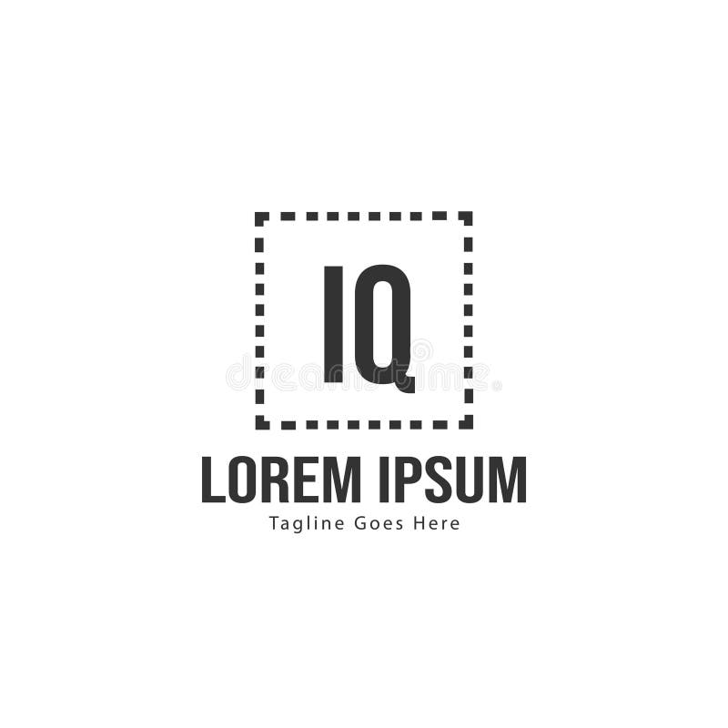 Initial IQ Logo Template with Modern Frame. Minimalist IQ Letter Logo ...