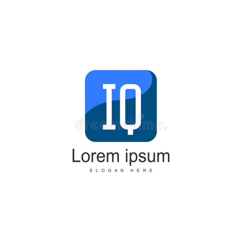 Initial IQ Logo Template with Modern Frame. Minimalist IQ Letter Logo ...