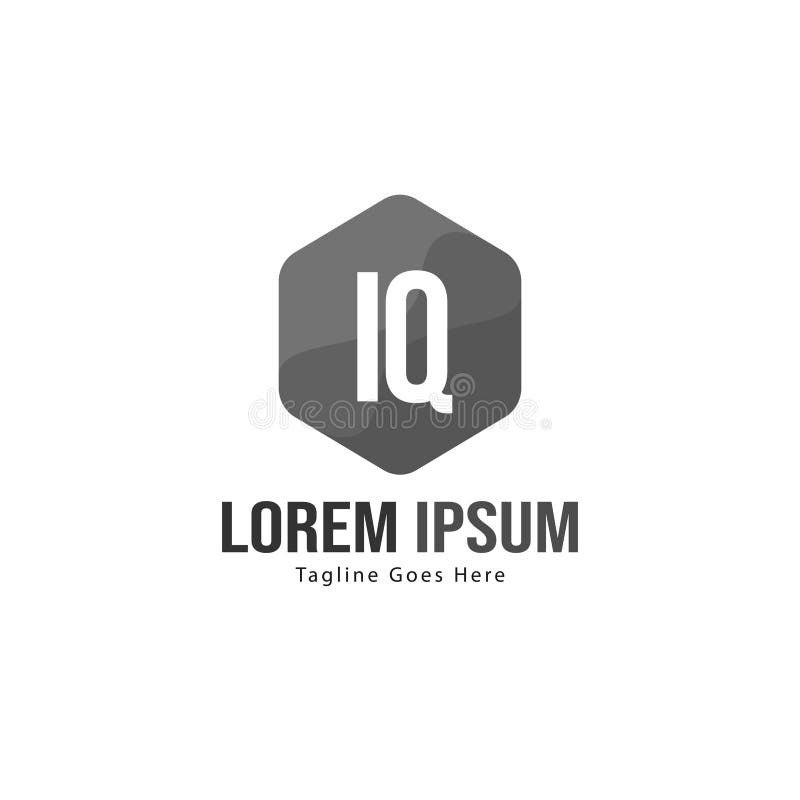 Initial IQ Logo Template with Modern Frame. Minimalist IQ Letter Logo ...