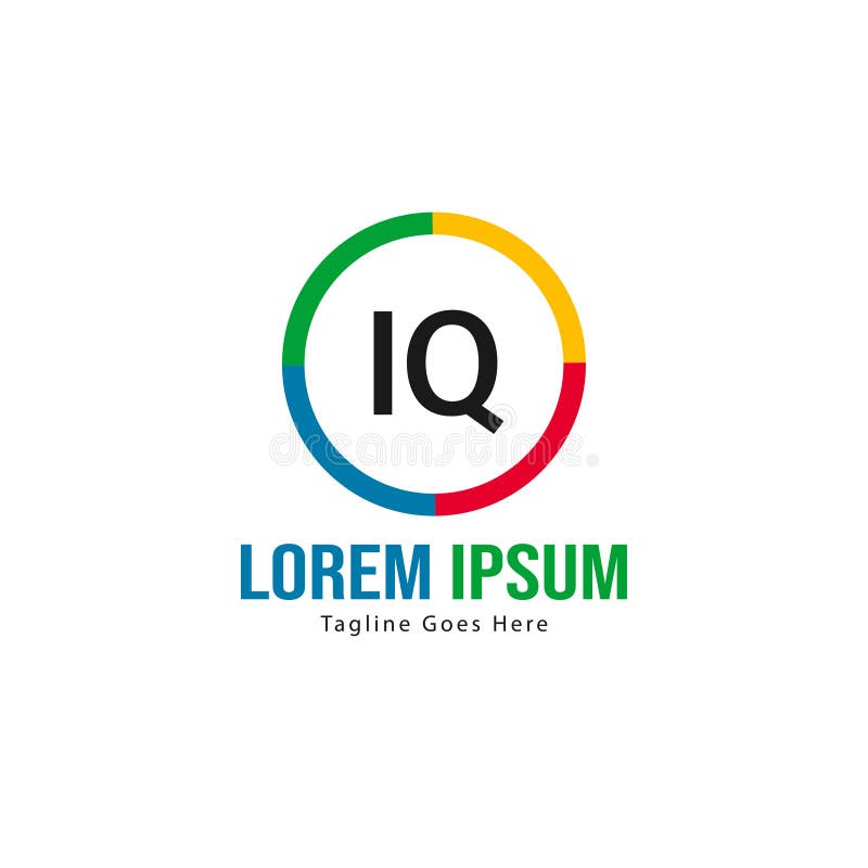 Initial IQ Logo Template with Modern Frame. Minimalist IQ Letter Logo ...