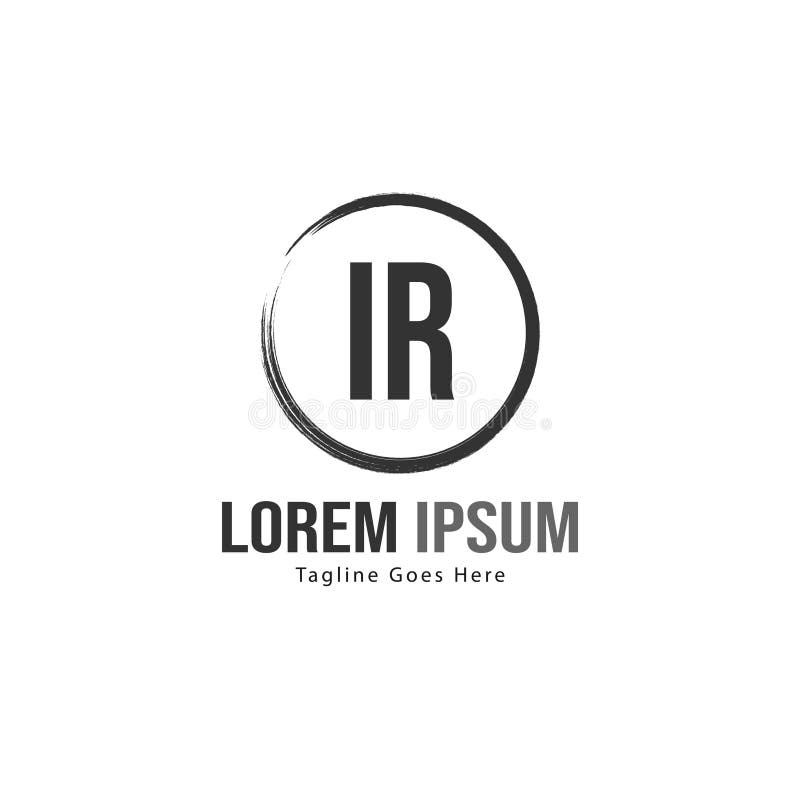 Initial IR Logo Template with Modern Frame. Minimalist IR Letter Logo ...