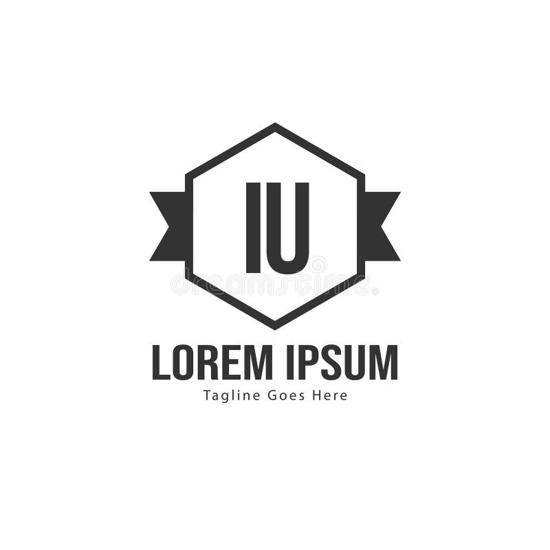 Initial IU Logo Template with Modern Frame. Minimalist IU Letter Logo ...