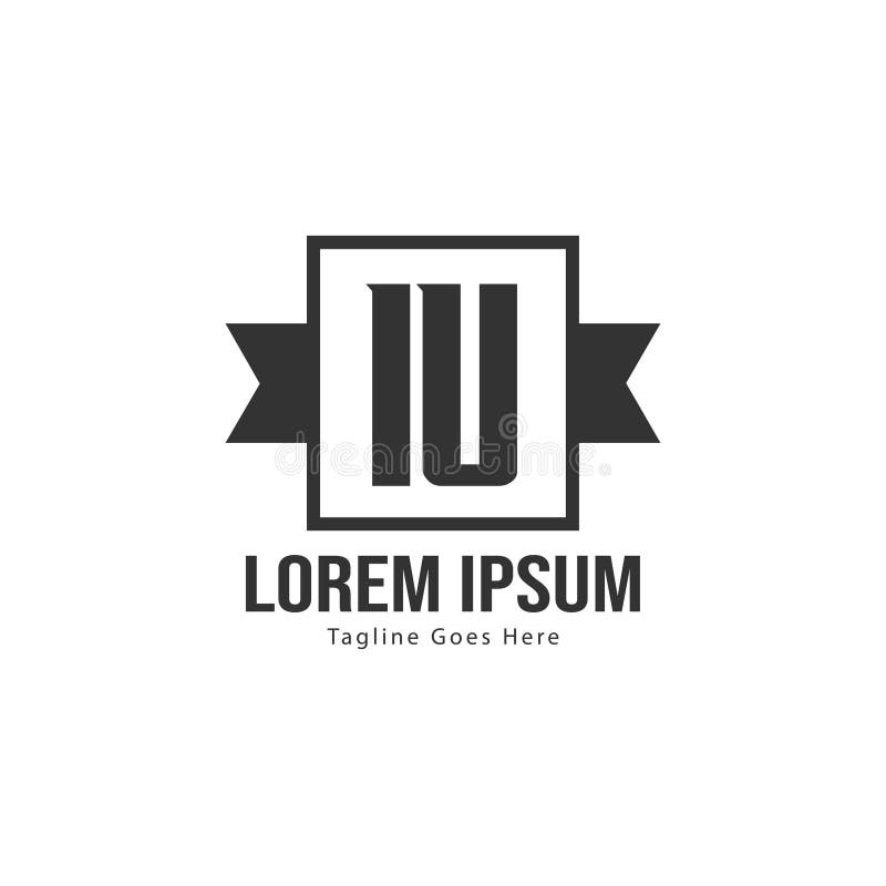 Initial IU Logo Template with Modern Frame. Minimalist IU Letter Logo ...