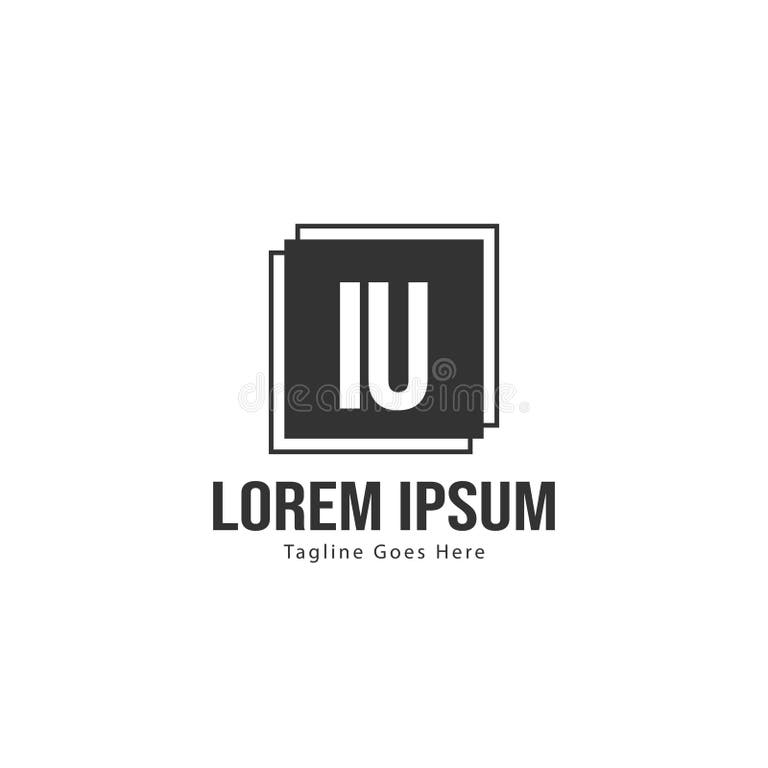Initial IU Logo Template with Modern Frame. Minimalist IU Letter Logo ...