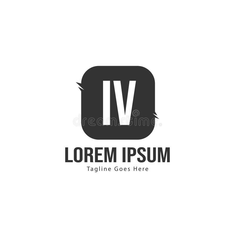 Initial IV Logo Template with Modern Frame. Minimalist IV Letter Logo ...