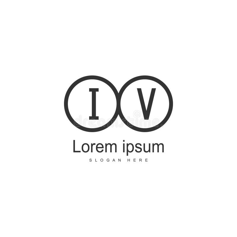 Initial IV Logo Template with Modern Frame. Minimalist IV Letter Logo ...