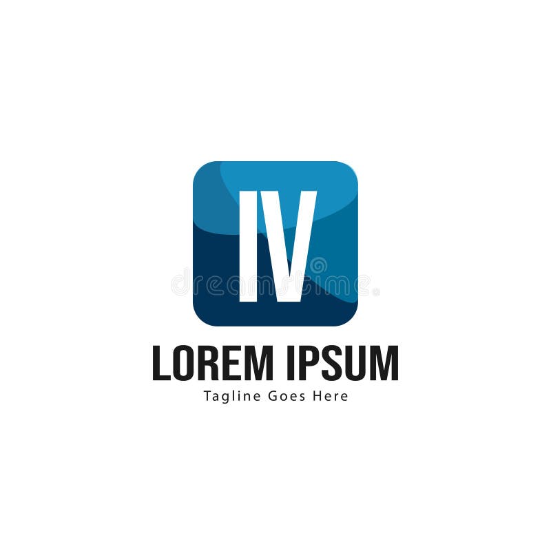 Initial IV Logo Template with Modern Frame. Minimalist IV Letter Logo ...