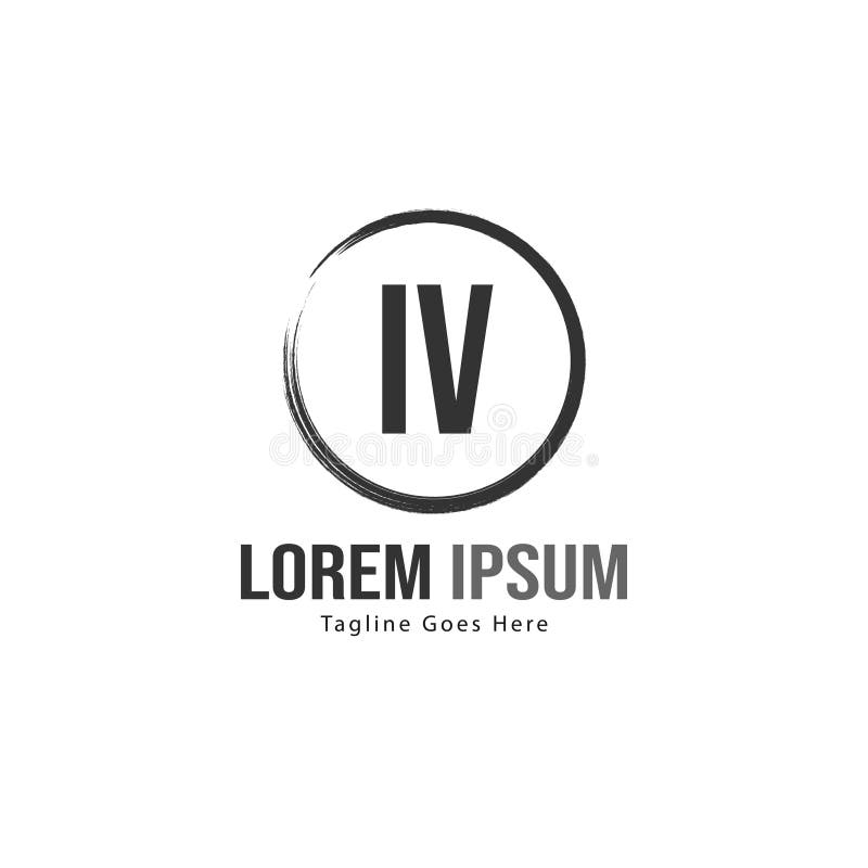 Initial IV Logo Template with Modern Frame. Minimalist IV Letter Logo ...