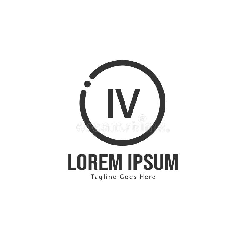Initial IV Logo Template with Modern Frame. Minimalist IV Letter Logo ...