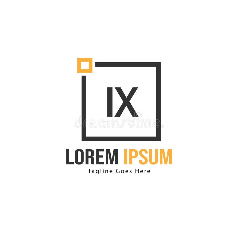 Initial IX Logo Template with Modern Frame. Minimalist IX Letter Logo ...