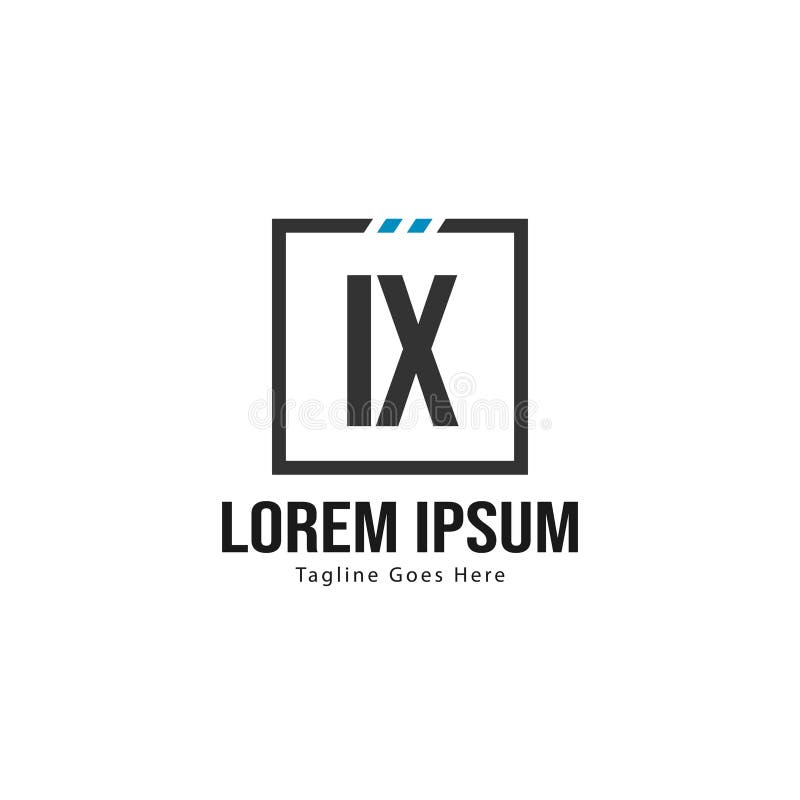 Initial IX Logo Template with Modern Frame. Minimalist IX Letter Logo ...